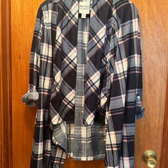 New York Laundry | Jackets & Coats | New York Laundry Plaid Kimono Size ...